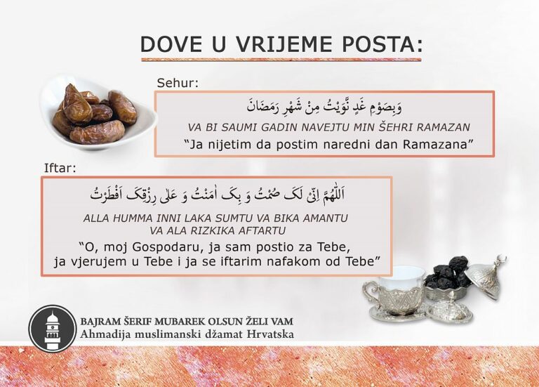 Ramazanski Plan za Zagreb 2024. - ramazanska vaktija